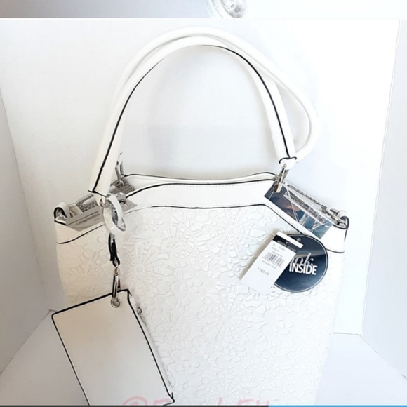 Black Rivet | Bags | Black Rivet White Crochet Leather Gabby Tote ...